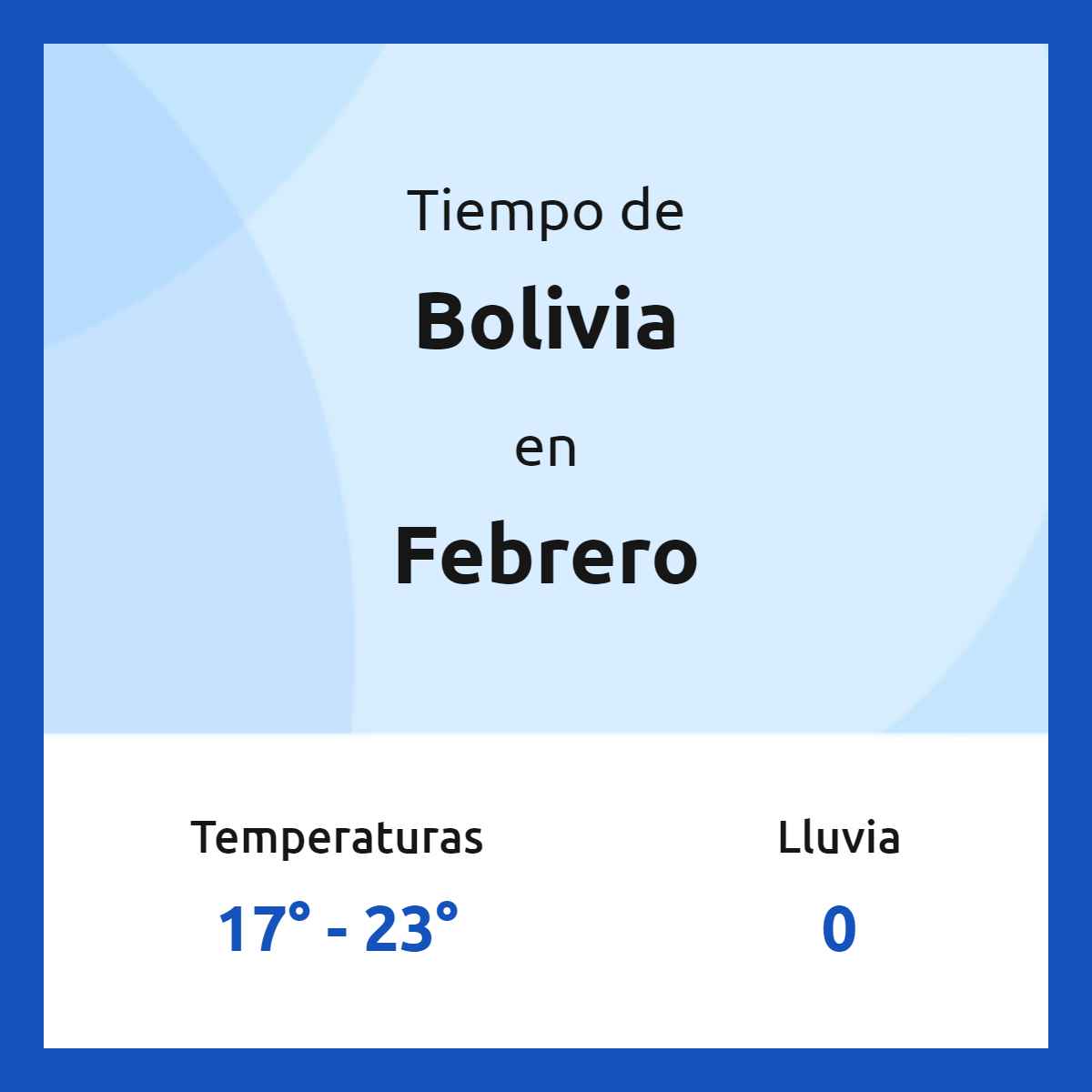 Clima en Bolivia en febrero 2024 | Tiempo3.com