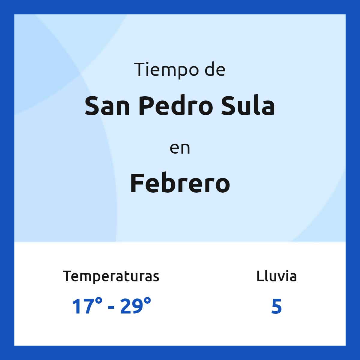 Clima en San Pedro Sula en febrero 2026 | Tiempo3.com