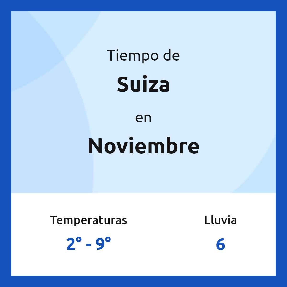 Clima en Suiza en noviembre 2023 | Tiempo3.com